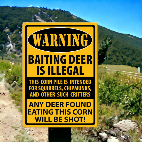 Warning Baiting Deer Is Illegal Metal Sign – Rustic Outdoor Property S ...