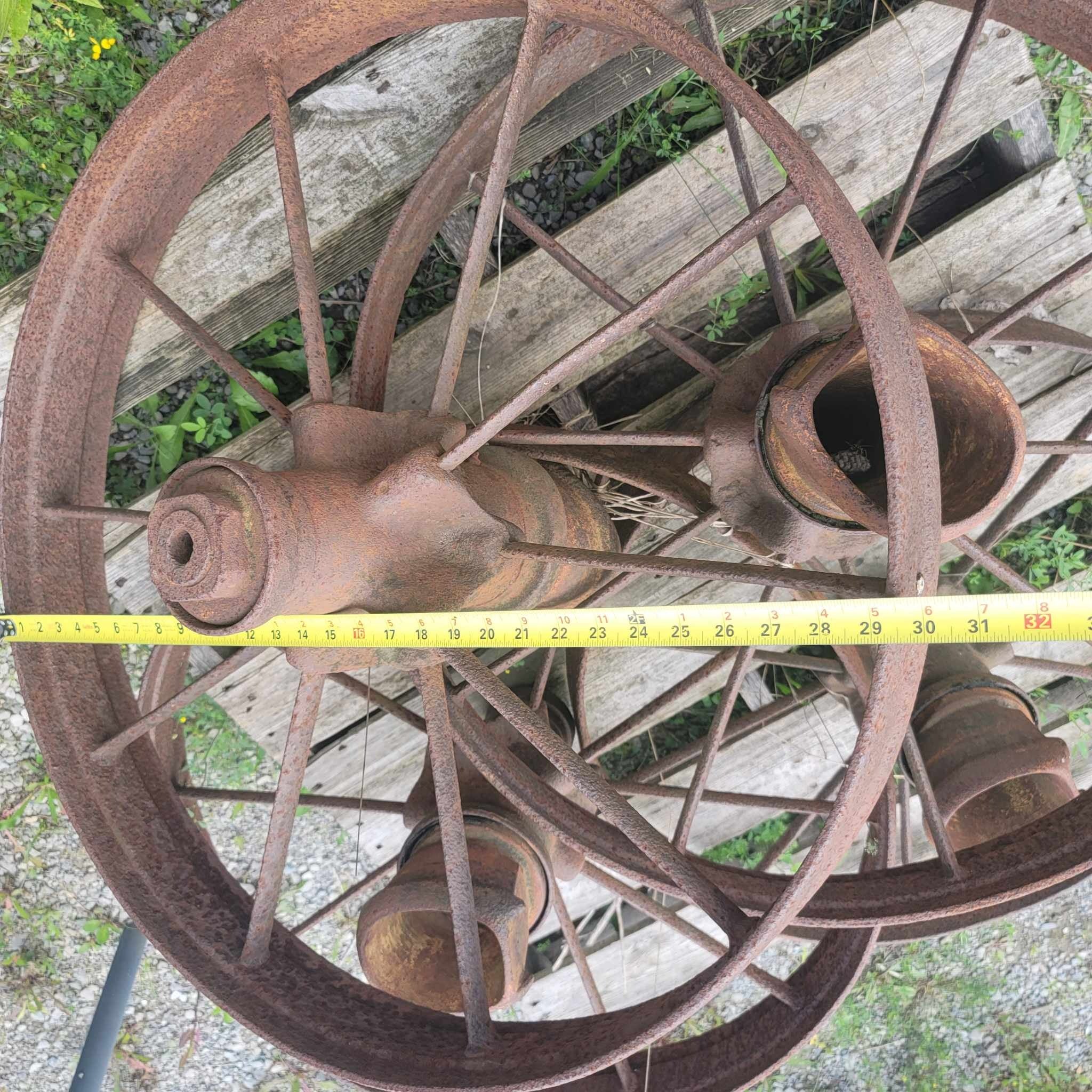 100 yr Old Portable Steam Engine Wheels – Wainfleet Trading Post