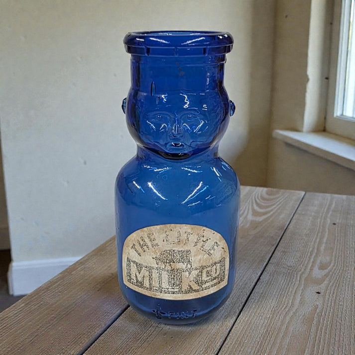 Vintage Cobalt Blue Half Pint Milk Bottle – Little Milk Co. – Baby Fac ...