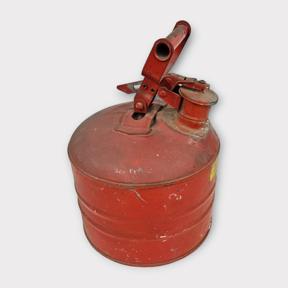 Antique Red Metal Safety Oil Can – Wainfleet Trading Post