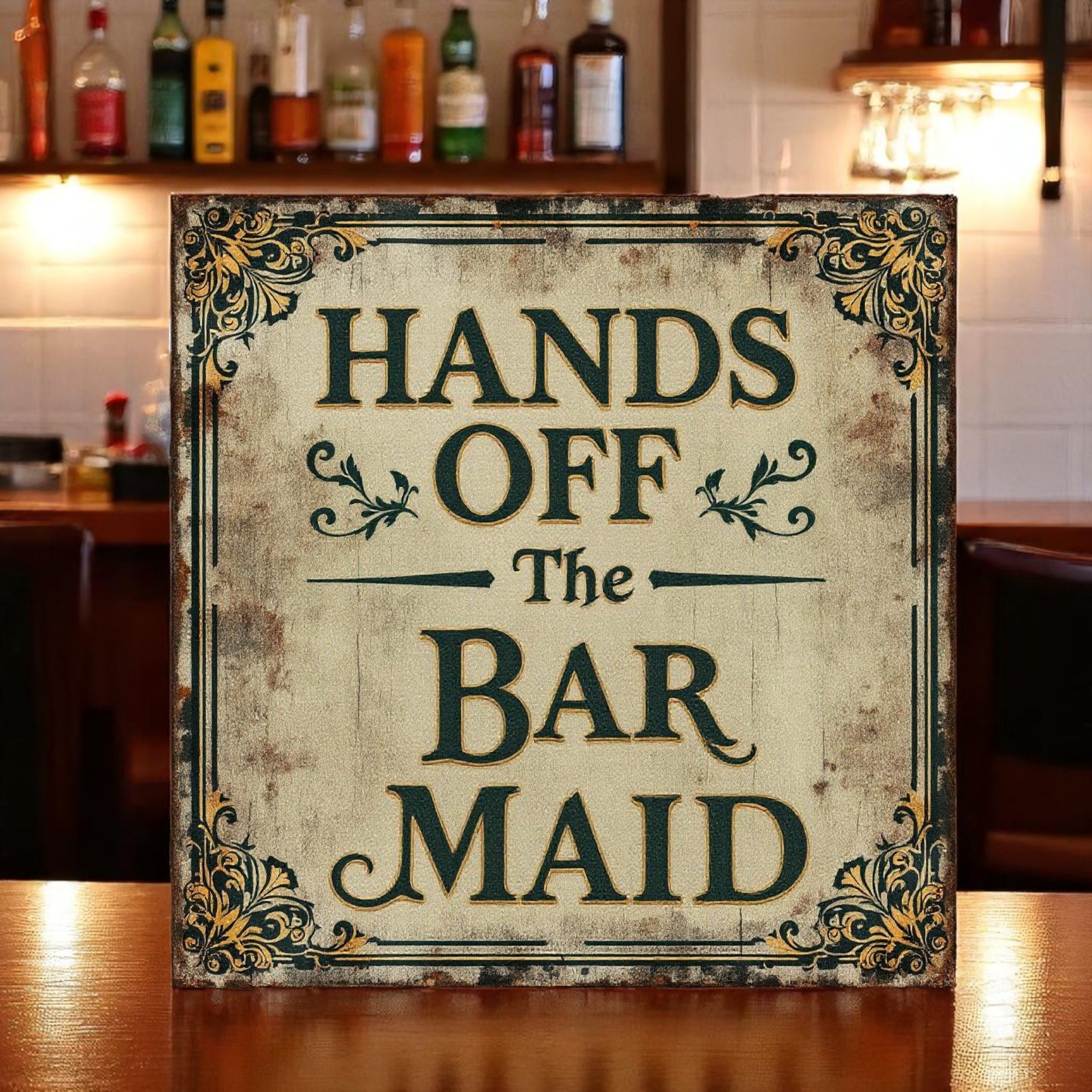 Hands Off the Barmaid – Metal Sign – Wainfleet Trading Post