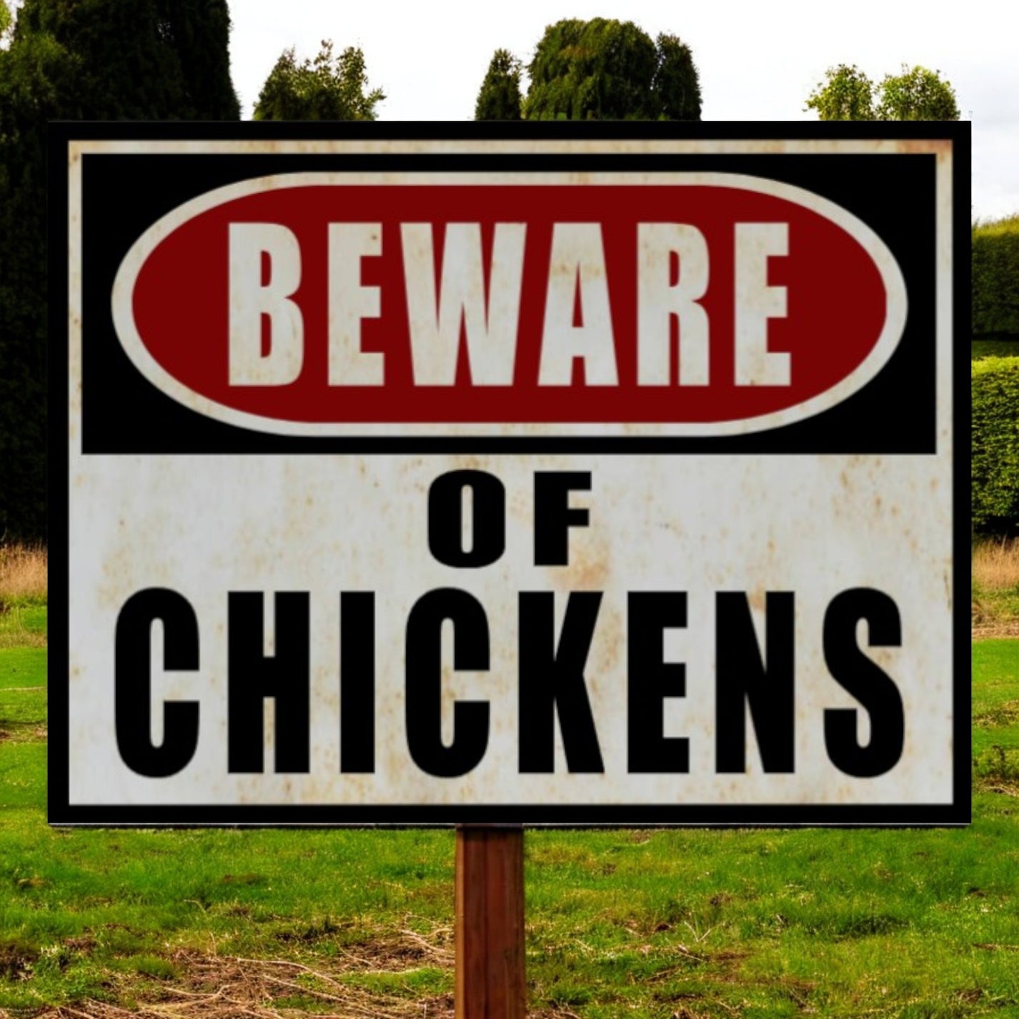 Beware Of Chickens Sign Custom Chicken Coop Decor – Wainfleet Trading Post