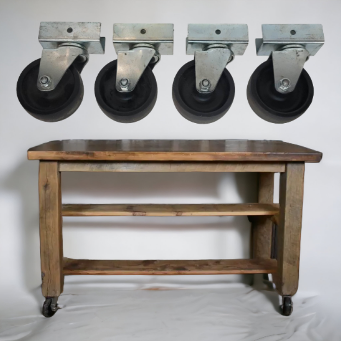 Industrial Casters Kitchen Island Work Bench Wheels – Wainfleet Trading ...