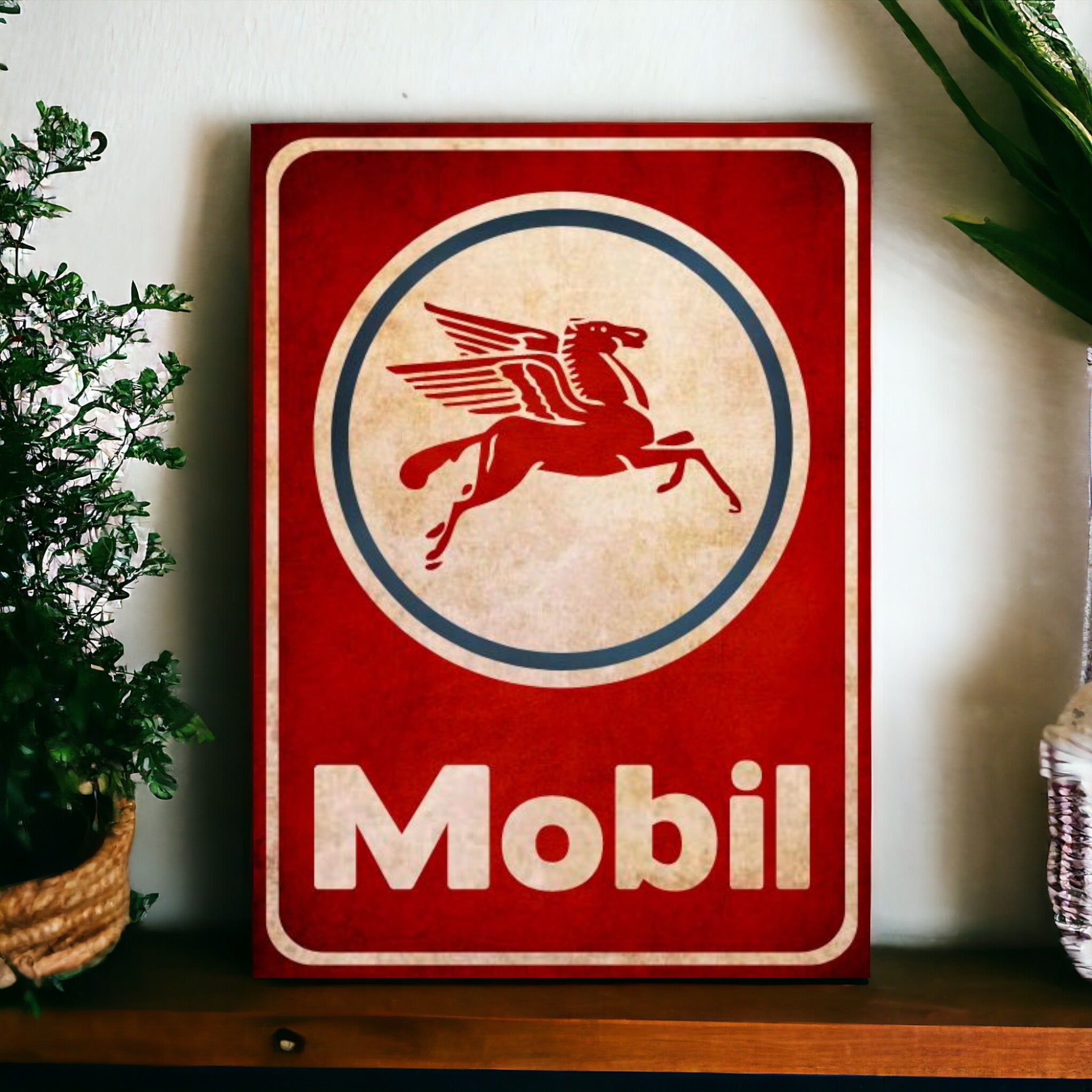 Mobil Oil Rustic Garage Sign Pegasus – Wainfleet Trading Post