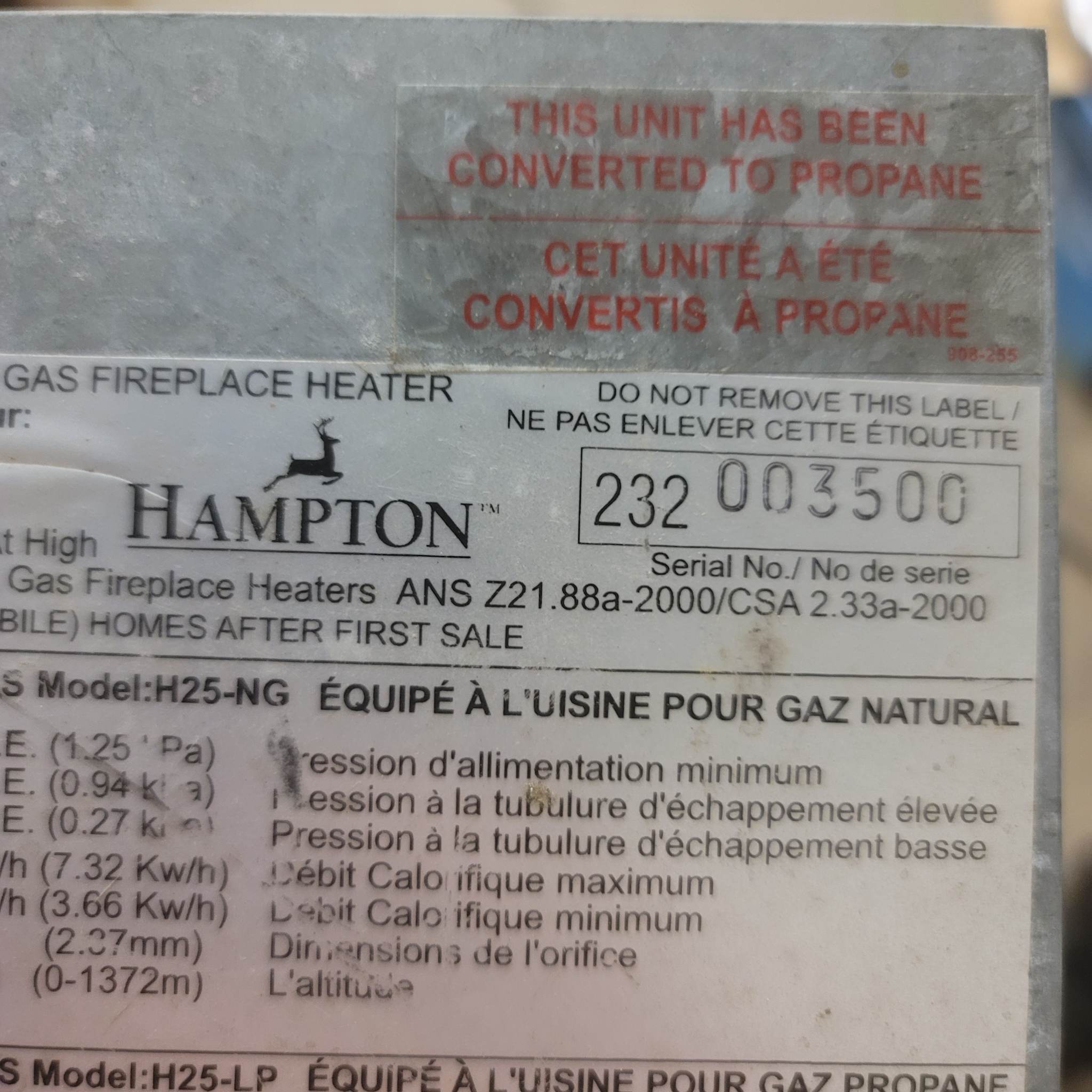 Free-Standing Propane Cast Iron Fireplace Hampton H25-ng – Wainfleet ...