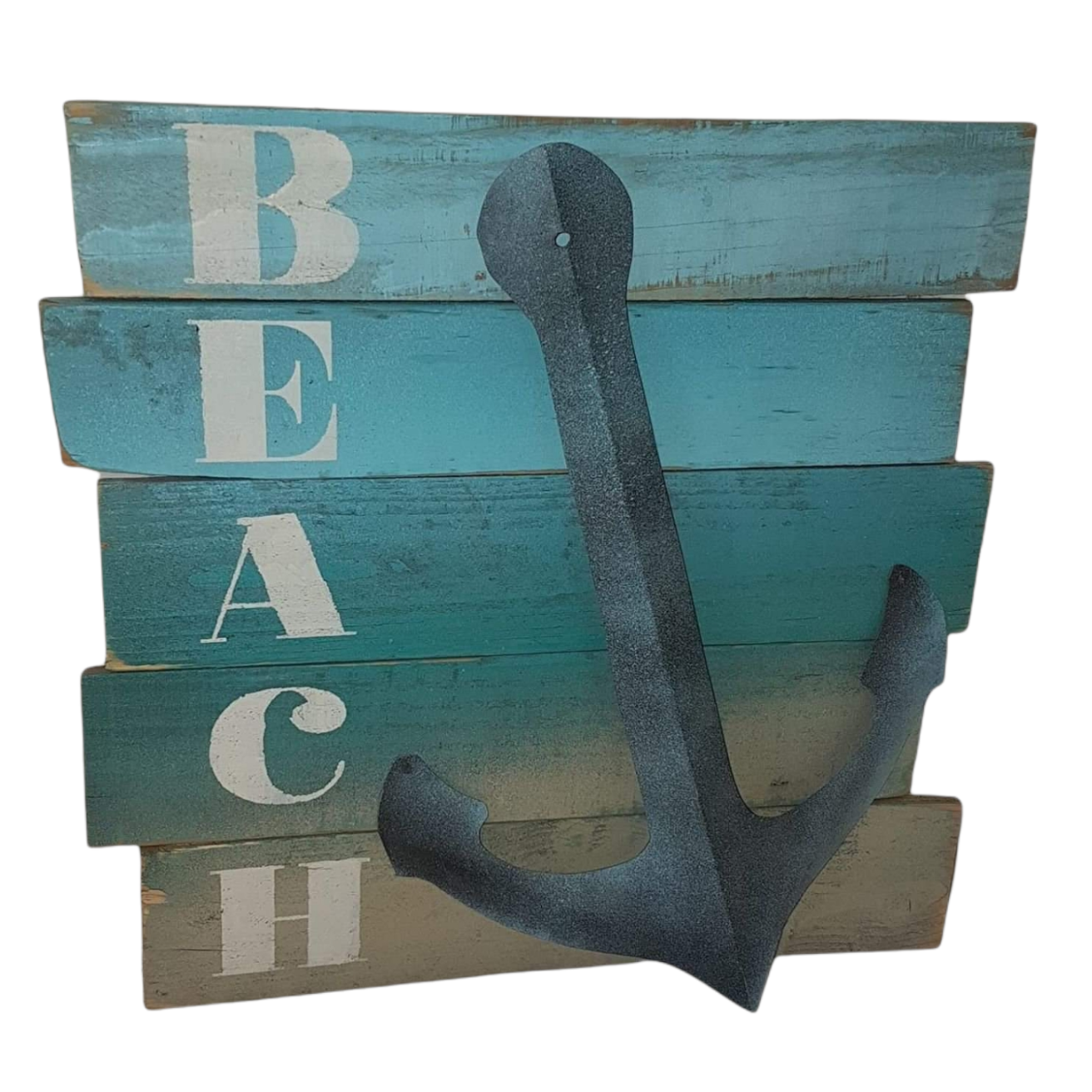 Beach Sign with metal anchor Hand made – Wainfleet Trading Post