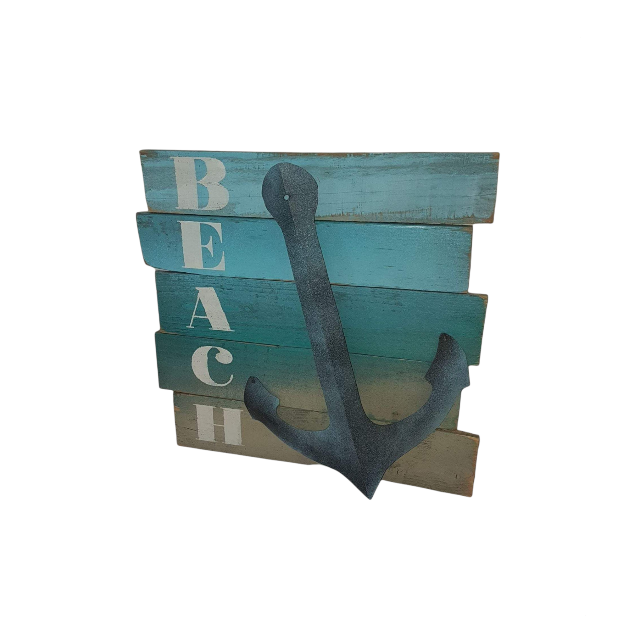 Beach Sign with metal anchor Hand made – Wainfleet Trading Post